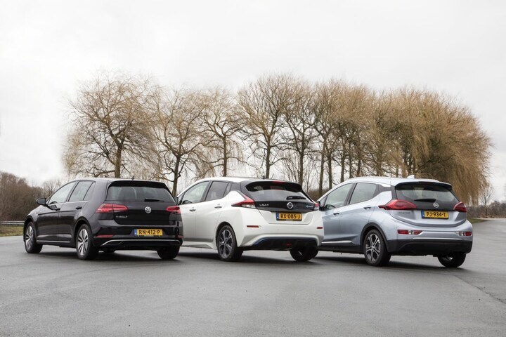 Nissan Leaf - Opel Ampera-e - Volkswagen e-Golf Vergelijkende test